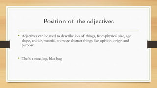 Position of the adjectives | PPT