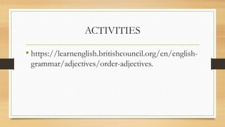 Position of the adjectives | PPT