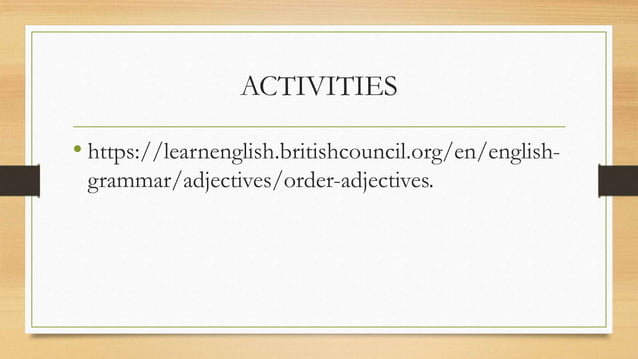 Position of the adjectives | PPT