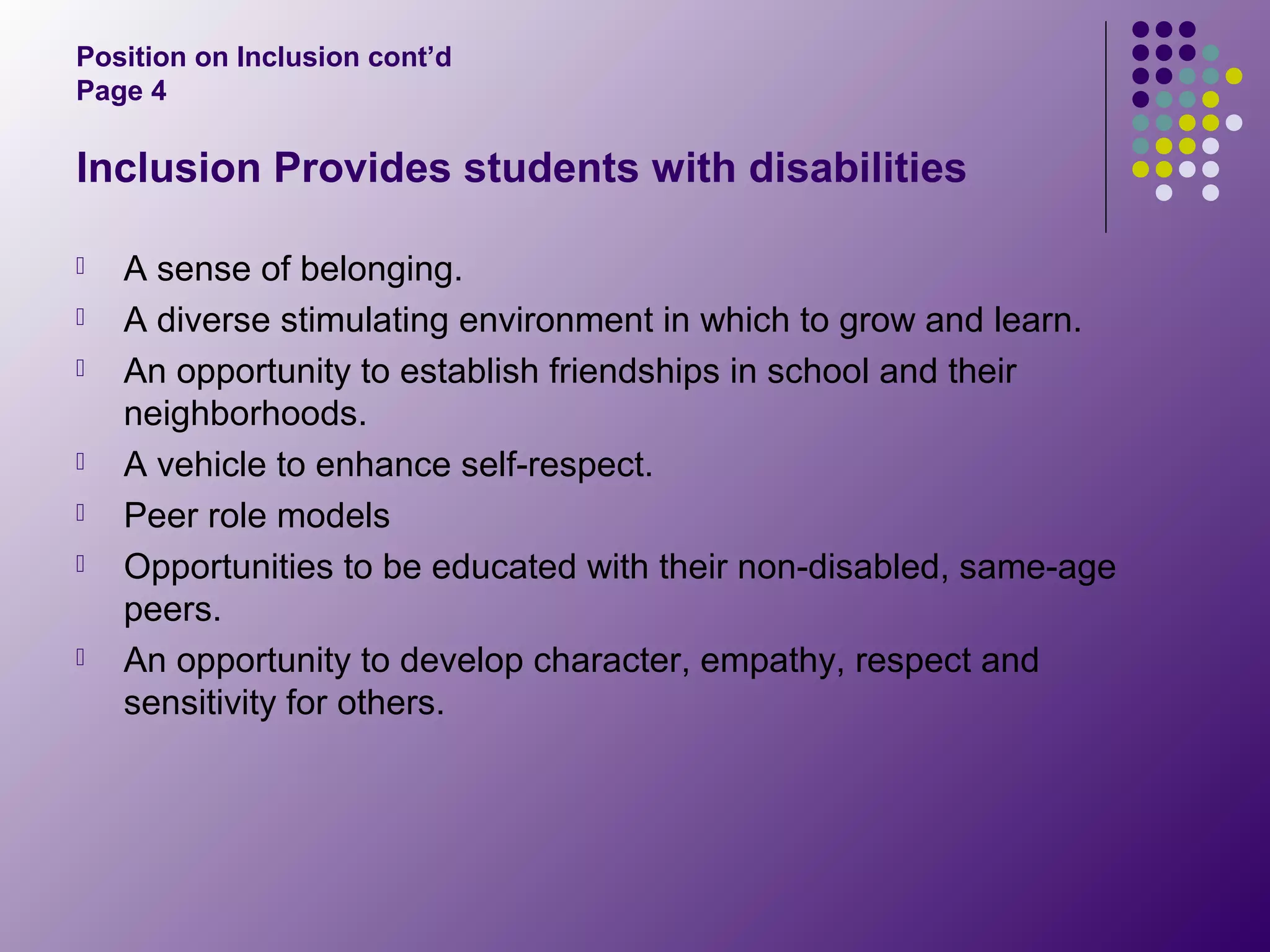 Position on Inclusion | PPT