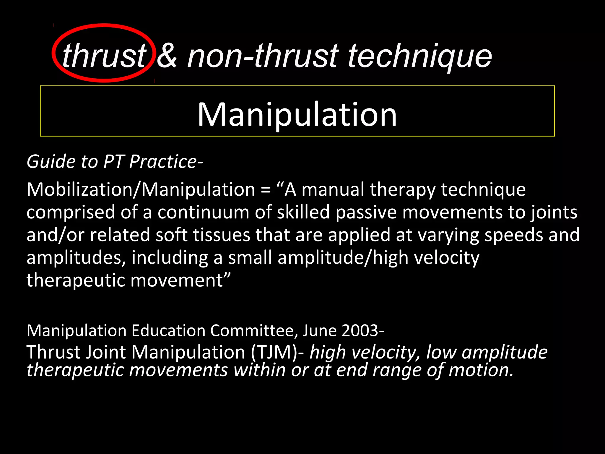 Positionon thrust jointmanipulation | PPT