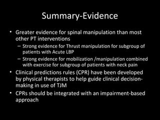 Positionon thrust jointmanipulation | PPT