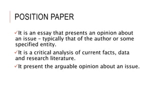 Position paper | PPTX