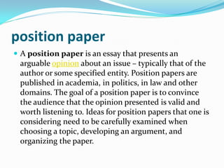Position paper | PPT