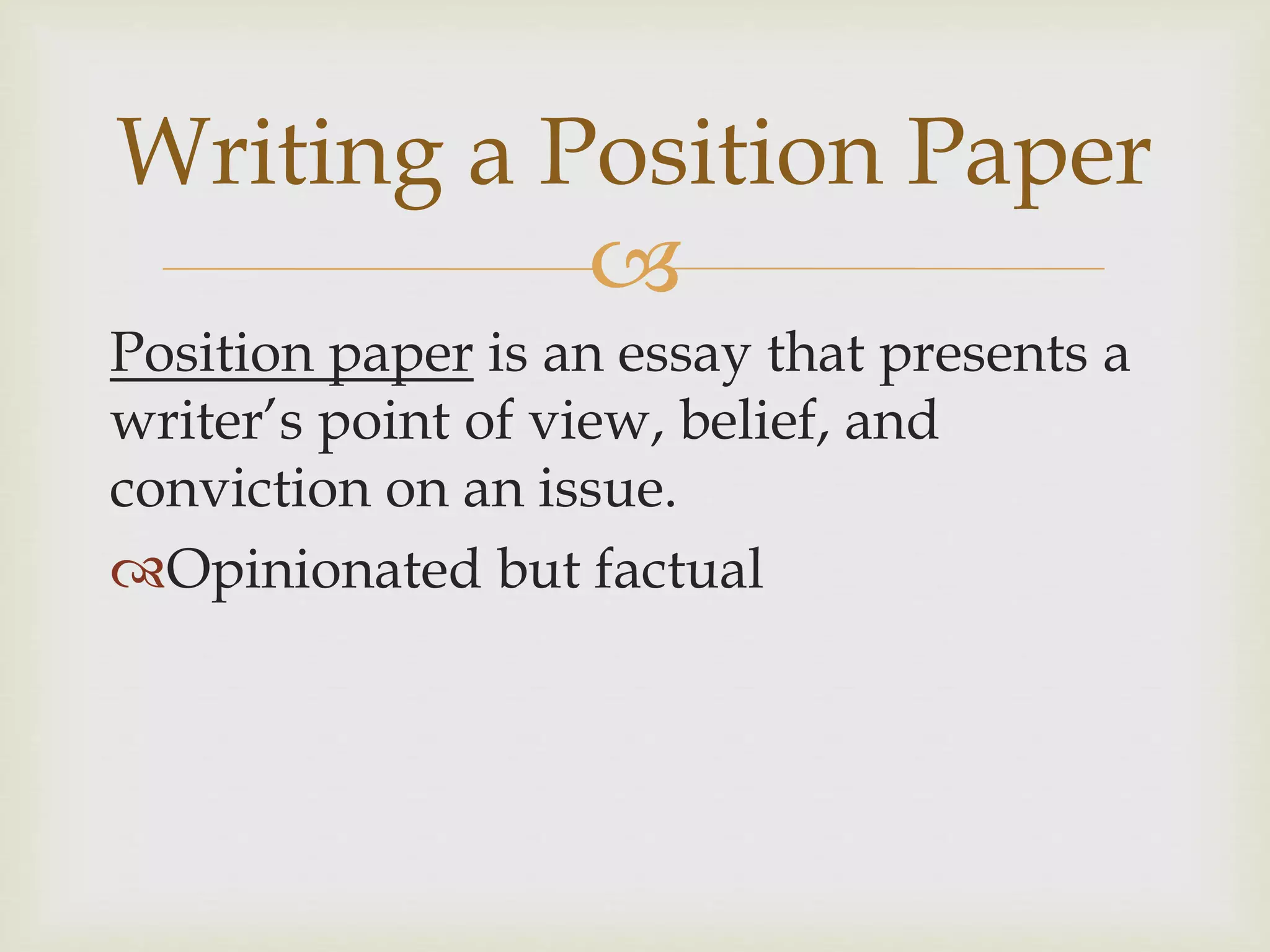 Positionpaper | PPTX