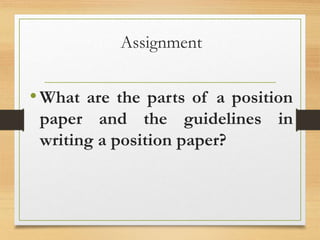 Position paper | PPTX