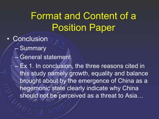 POSITION PAPER.ppt | Resume Writing and Advice | Job Search