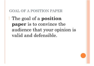 POSITION PAPER | PDF