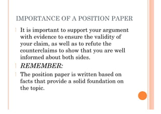 POSITION PAPER | PDF