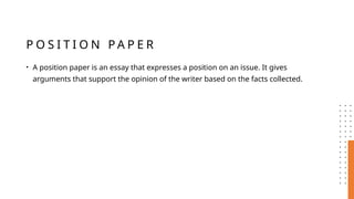 Position Paper In English for Academic and Professional Purposes | PPTX