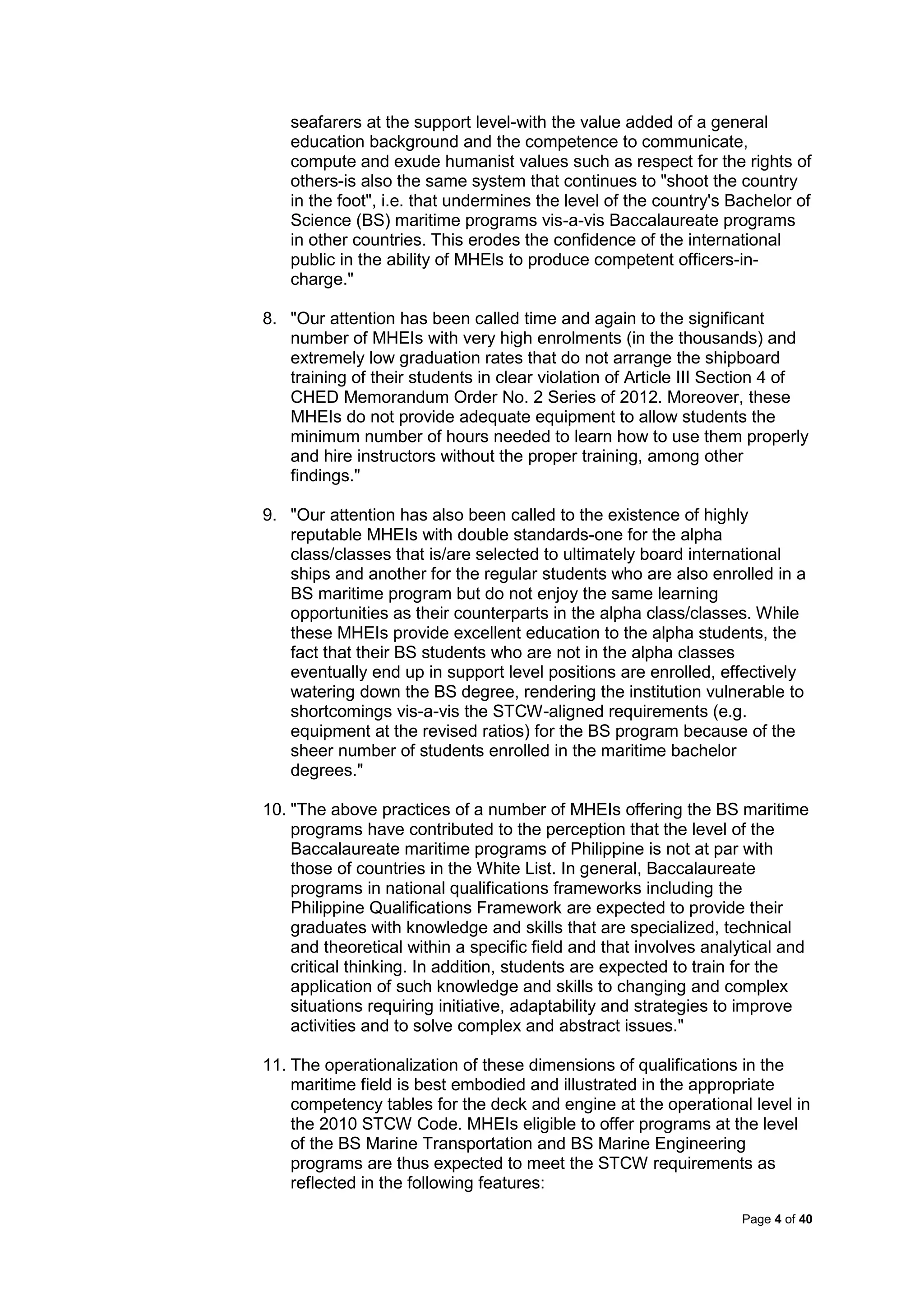Position Paper: State of Philippine Maritime Education | PDF