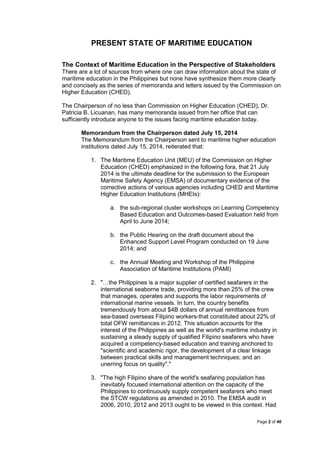 Position Paper: State of Philippine Maritime Education | PDF