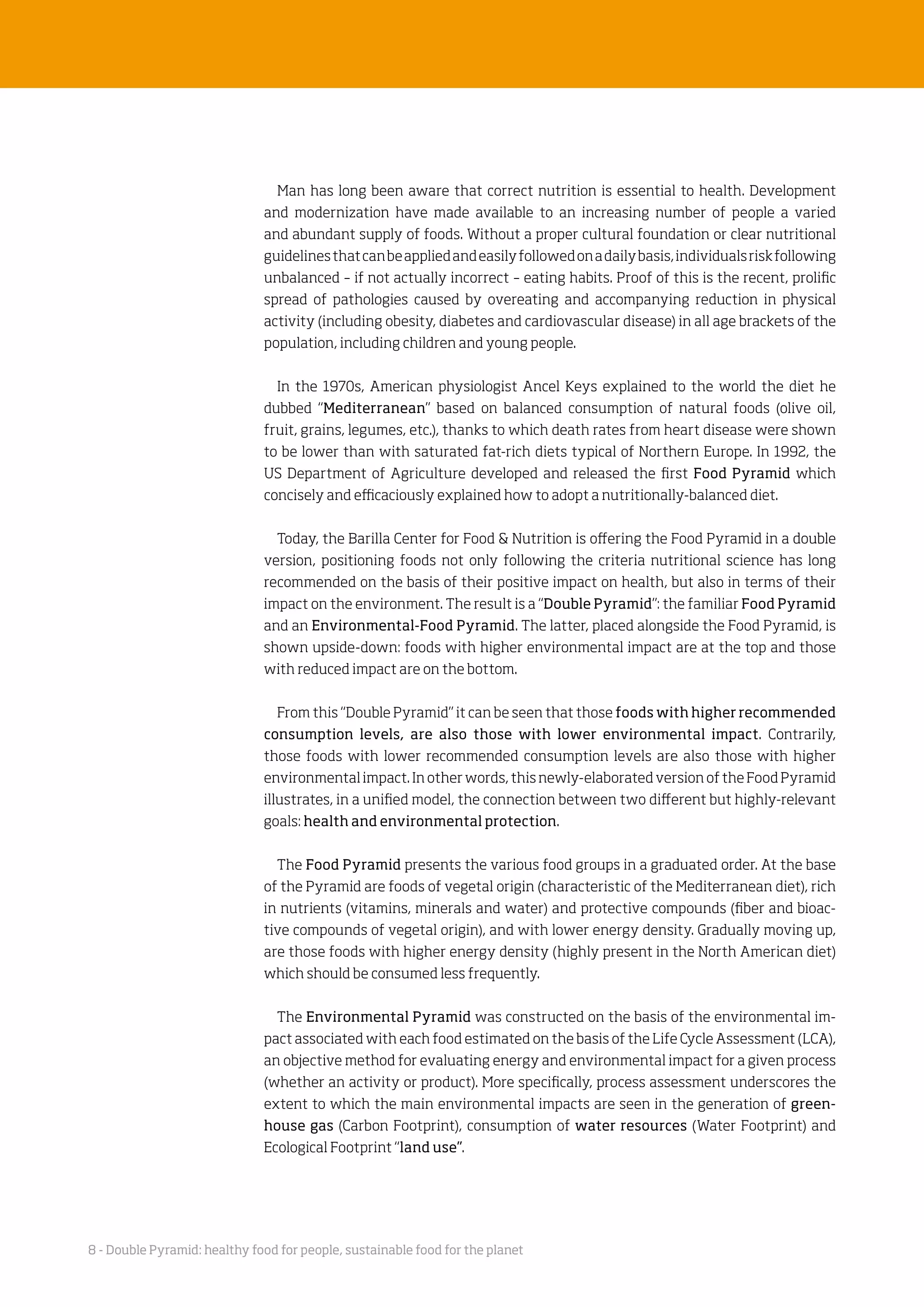 Position paper Double Pyramid: healty food for people, sustainable food ...