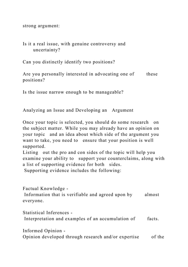 Position Paper FormatA position paper presents an argu | DOCX