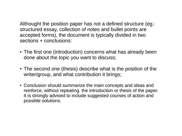 La Cura Summer School - How to: Position Paper | ODP