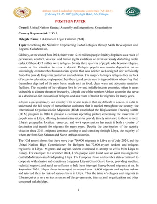 Position Paper on Refugees Empowerment.. | PDF