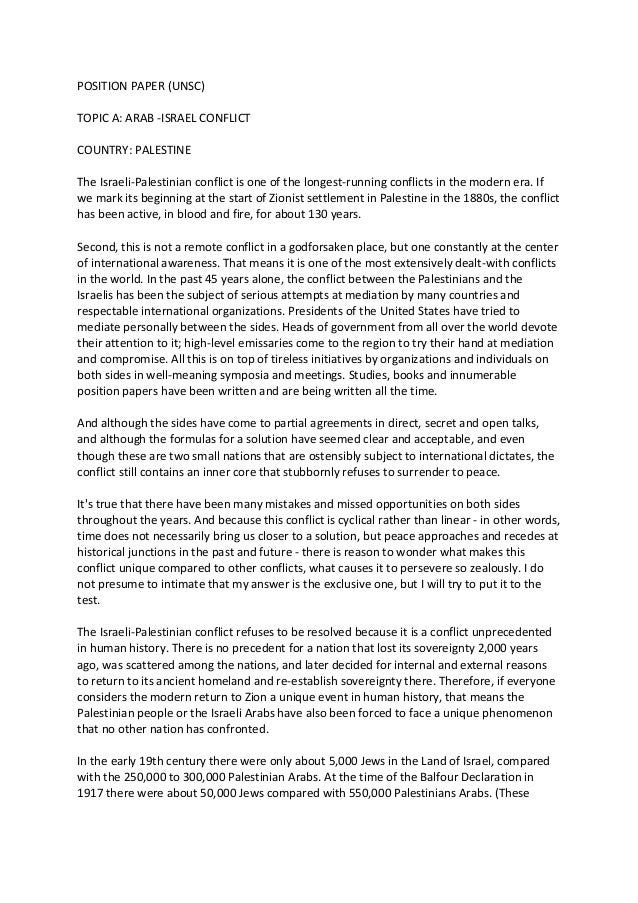 Position Paper Palestine Position Paper Palestine