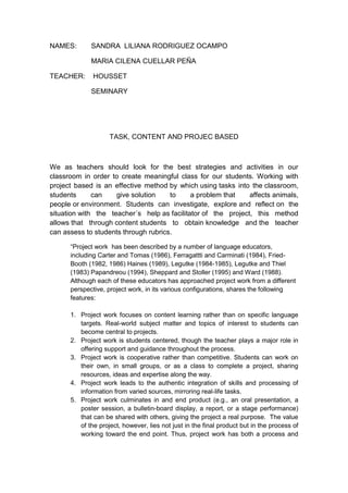 Position paper project based | PDF