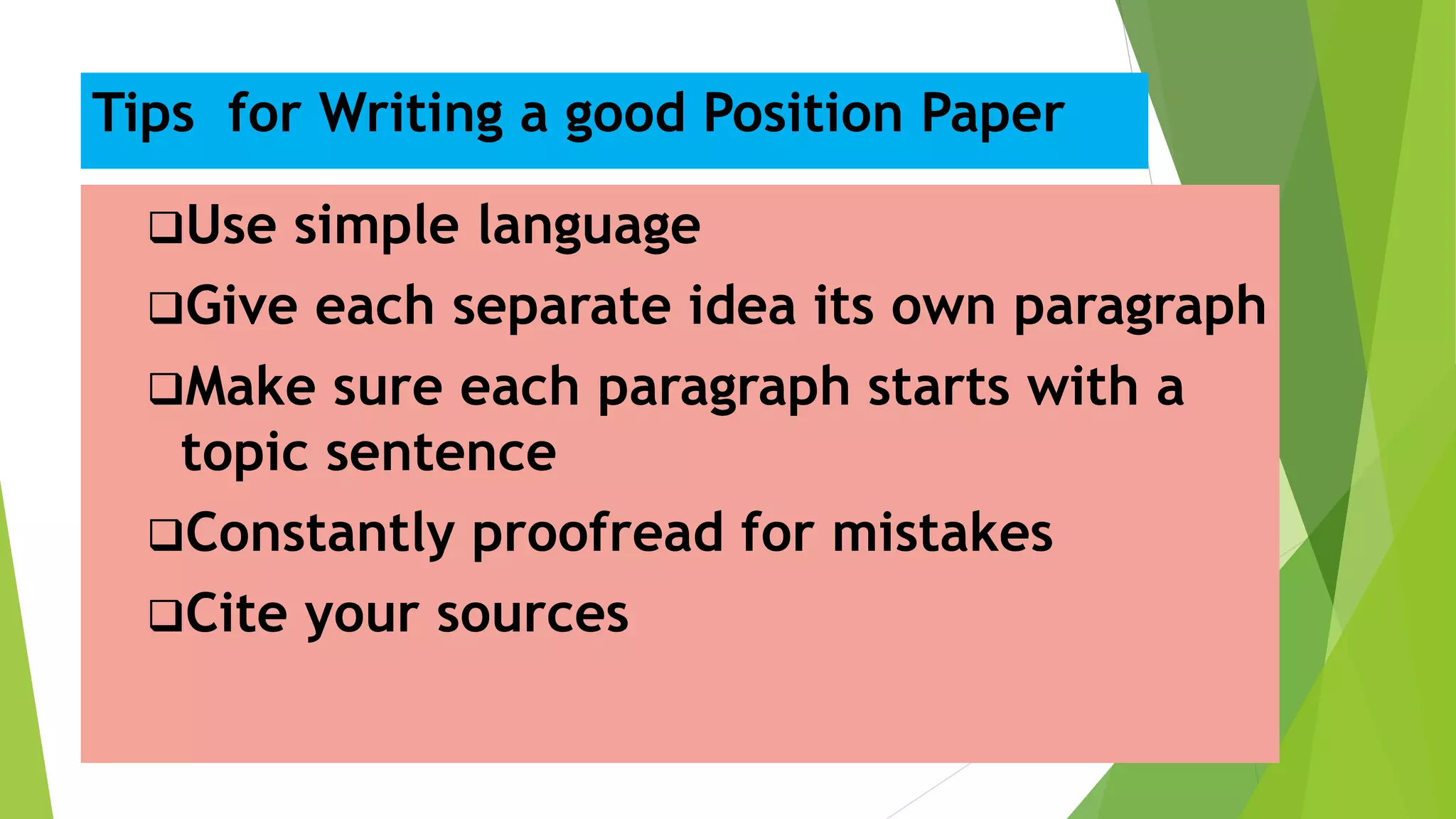 EAPP Position Paper Writing | PPTX