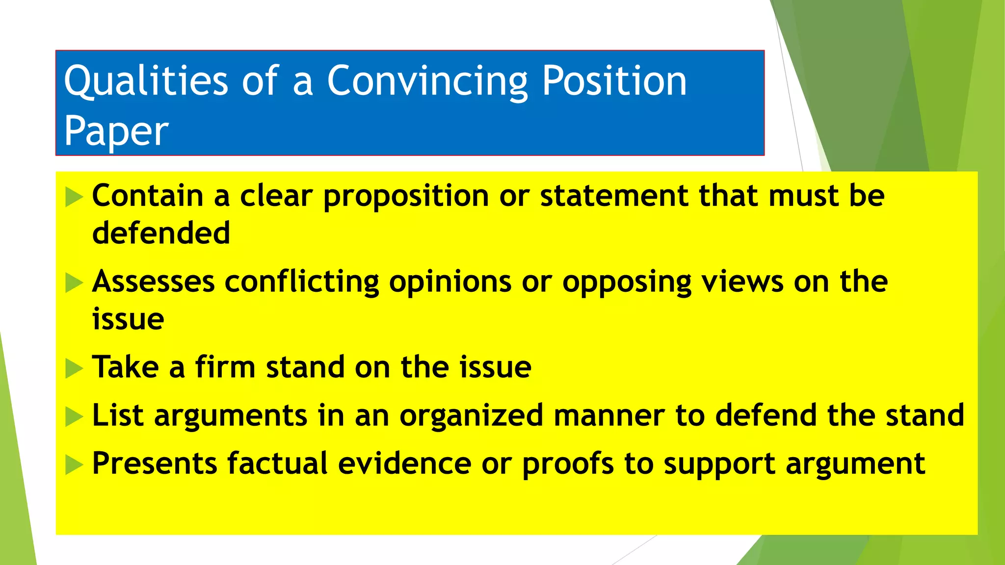 EAPP Position Paper Writing | PPTX