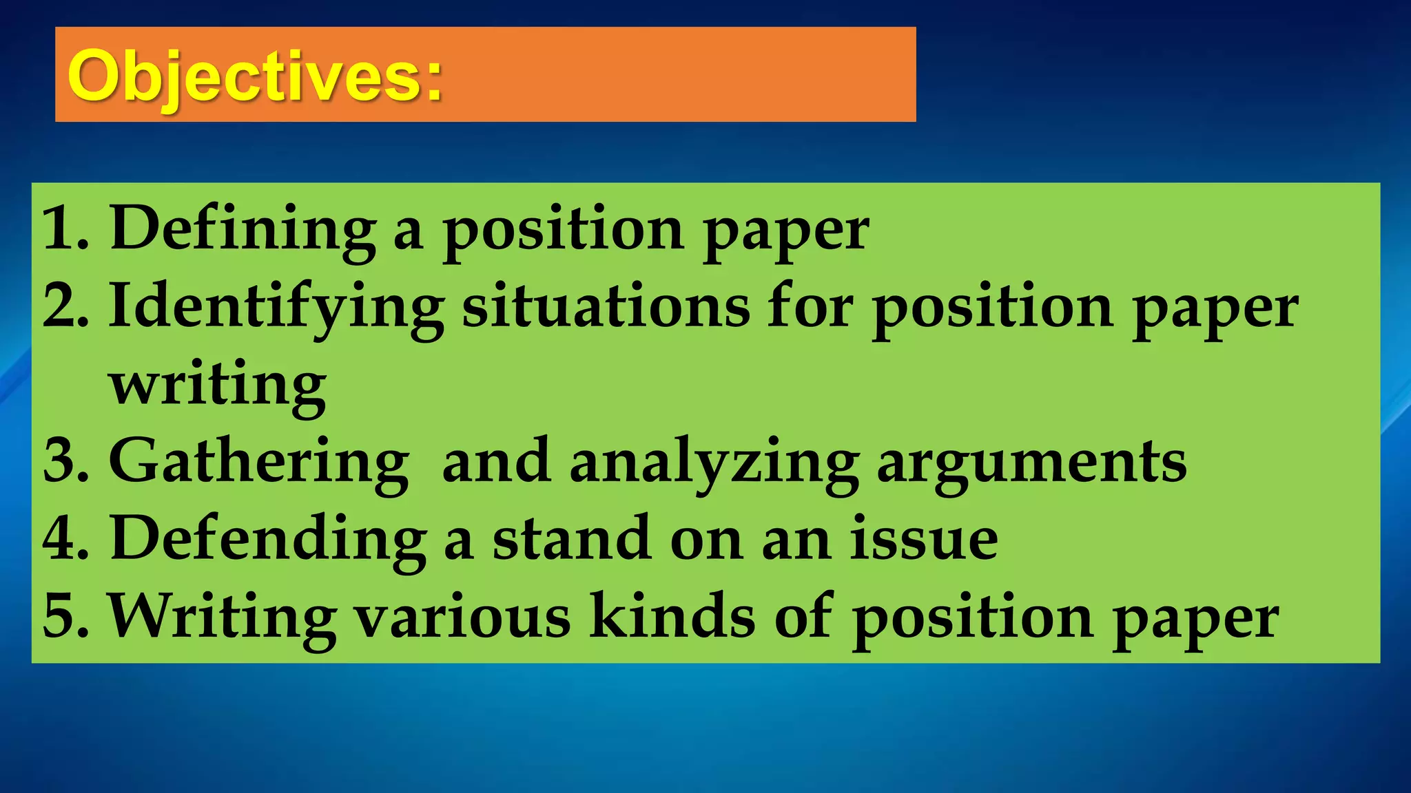 EAPP Position Paper Writing | PPTX