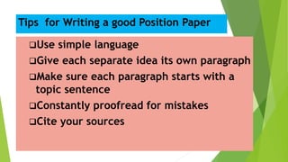 EAPP Position Paper Writing | PPTX