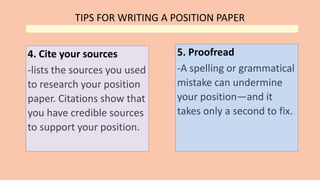 Position Paper_Reading and Writing Skills | PPTX