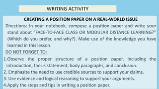 Position Paper_Reading and Writing Skills | PPTX