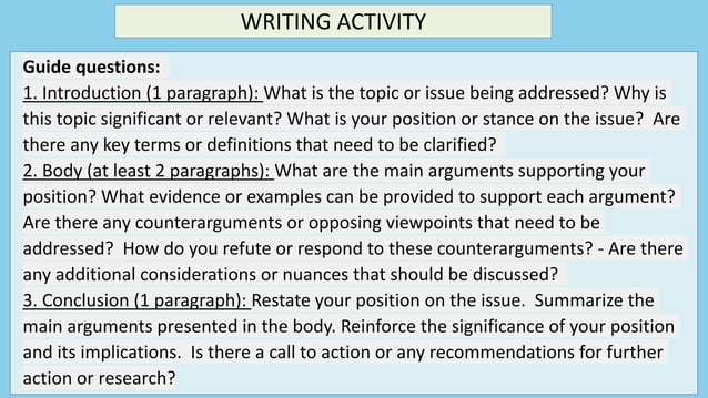 Position Paper_Reading and Writing Skills | PPTX | Desktop Publishing ...