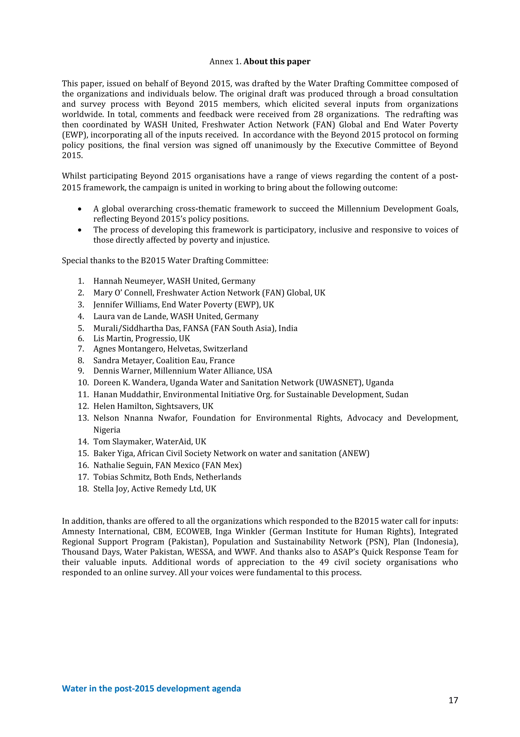 Position paper water | PDF