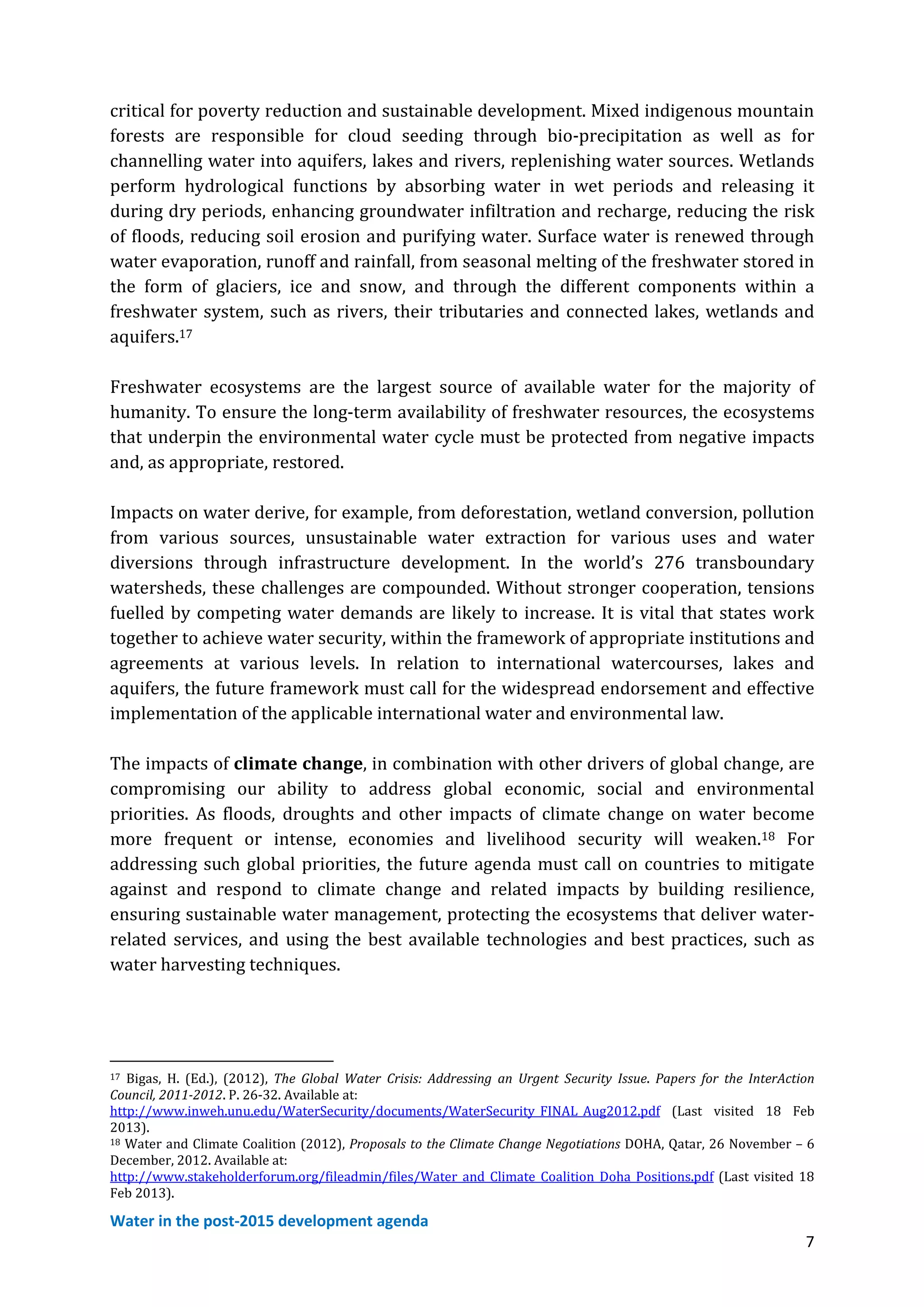 Position paper water | PDF