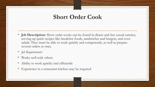 Positions at a restaurant | PPTX