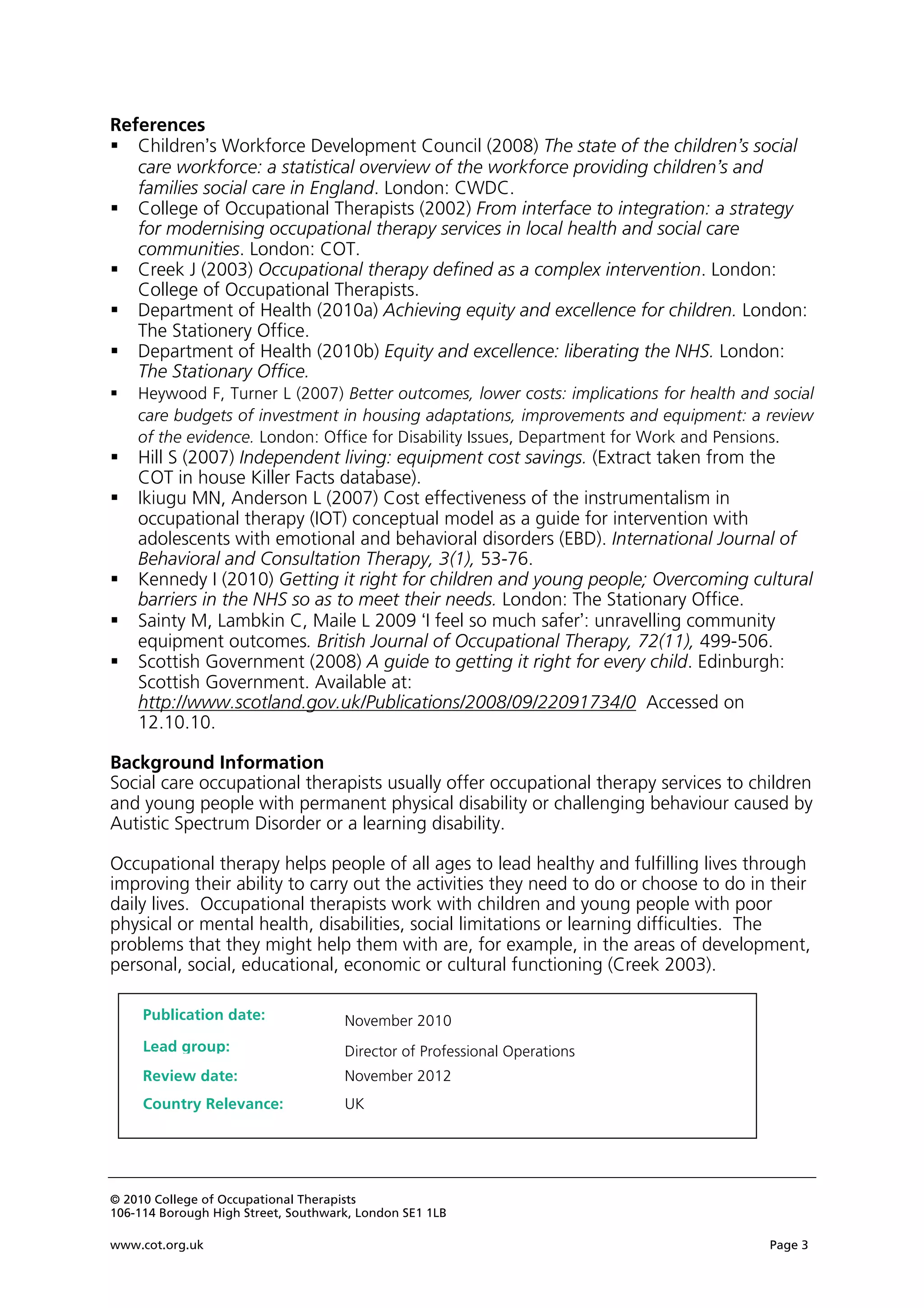 Position statement children | PDF