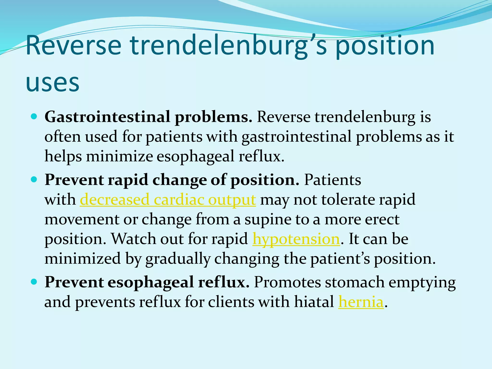 Position used in hospital for various procedure PPT.pptx