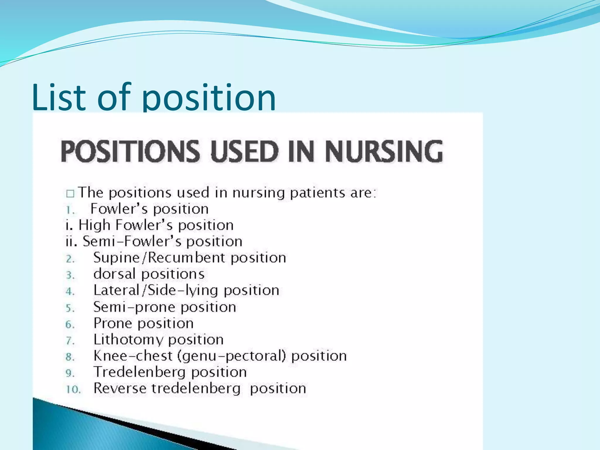 Position used in hospital for various procedure PPT.pptx