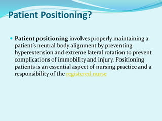Position used in hospital for various procedure PPT.pptx