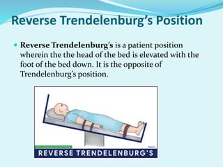 Reverse Trendelenburg Position Definition