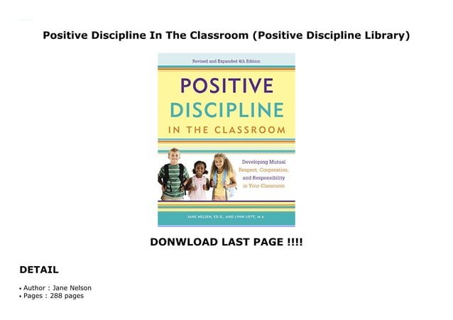 Positive Discipline In The Classroom (Positive Discipline Library) | PDF