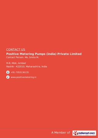 Positive Metering Pumps (india) Private Limited by Positive metering ...