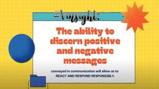 positive and negative messages English grade 8 | PPTX