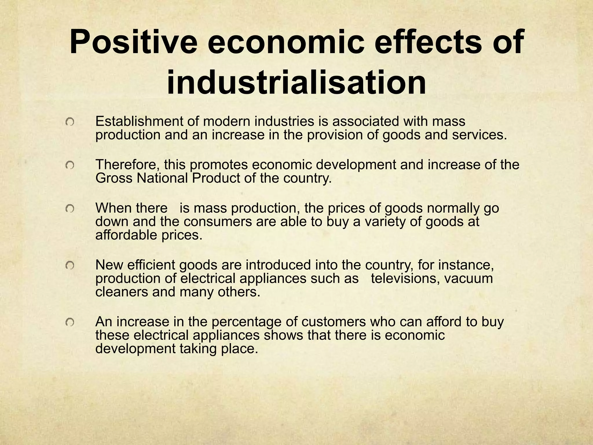 Positive and negative effect of industrialization | PPTX