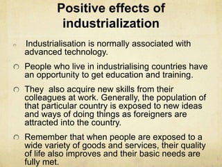 Positive and negative effect of industrialization | PPTX