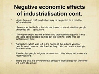 Positive and negative effect of industrialization | PPTX