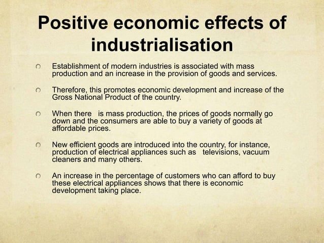 Positive and negative effect of industrialization | PPTX