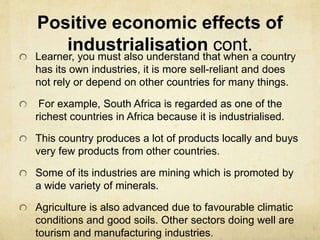 Positive and negative effect of industrialization | PPTX