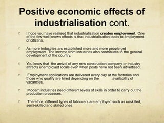 Positive and negative effect of industrialization | PPTX