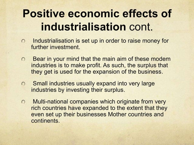 Positive and negative effect of industrialization | PPTX