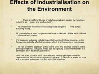 Industrialization Effects On Land