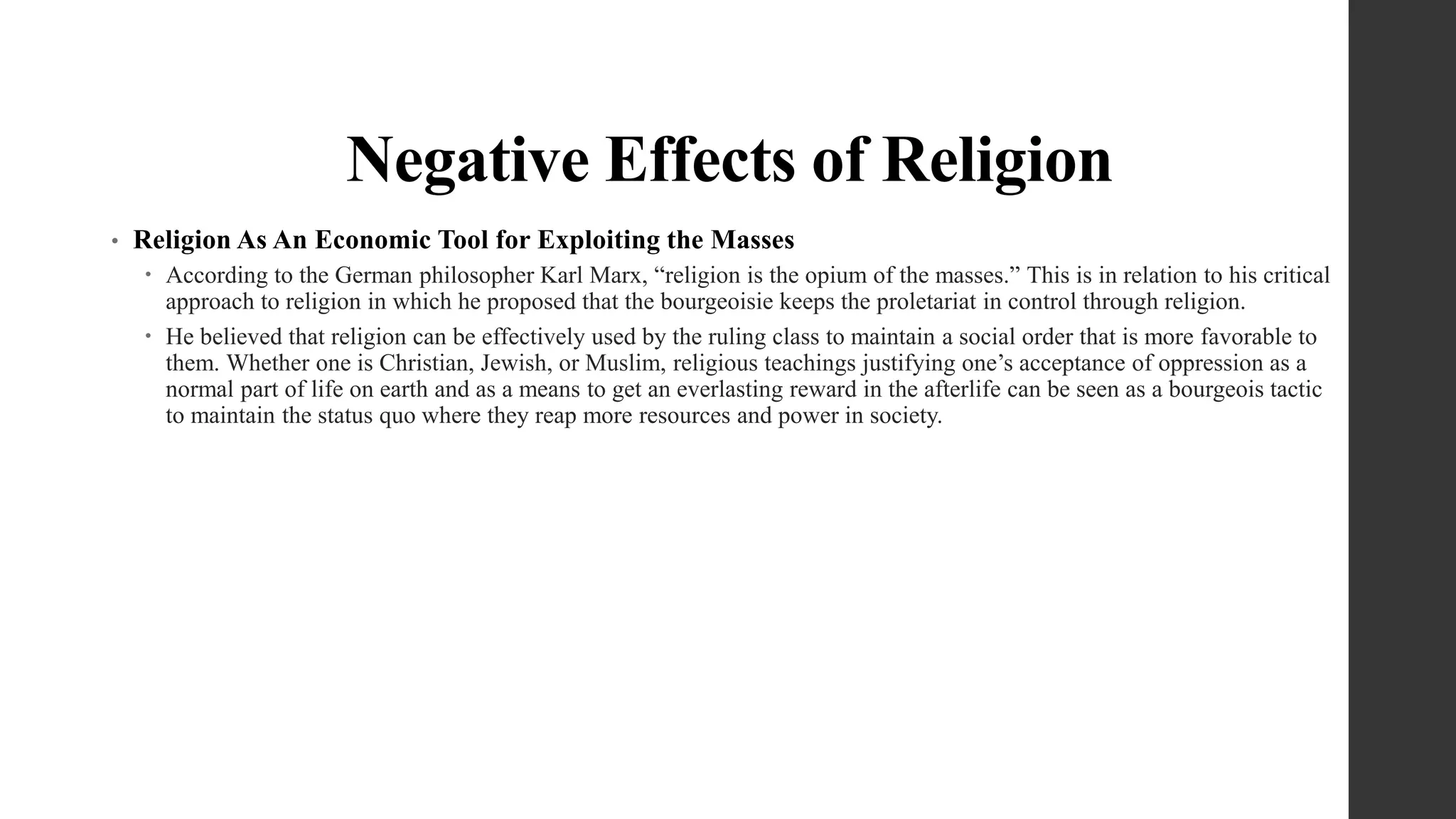 Positive and negative effects of religion | PPTX