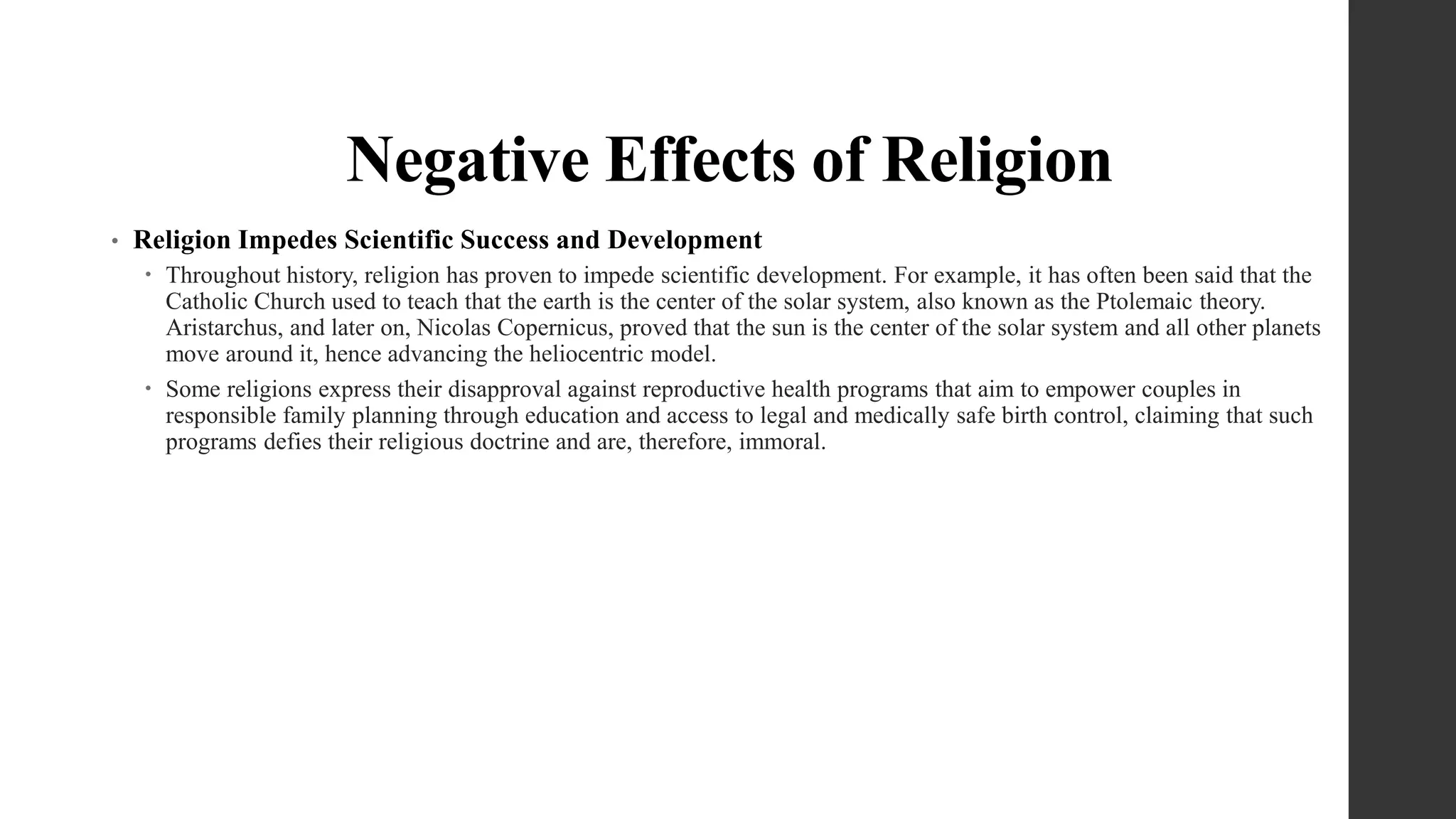 Positive and negative effects of religion | PPTX